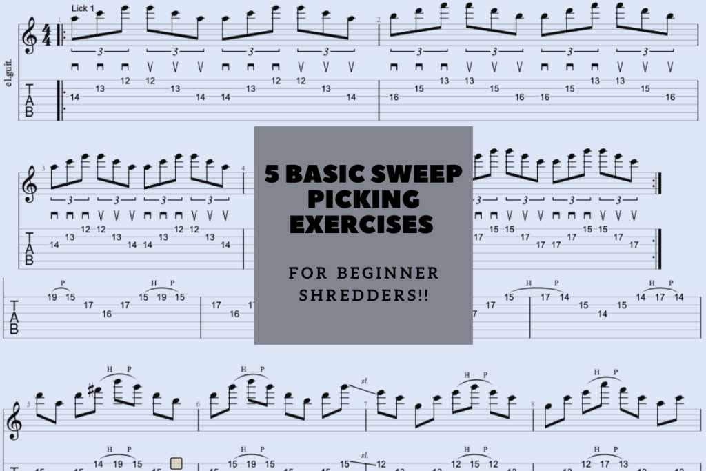 5 Absolutely Basic Sweep Picking Arpeggios Exercises With Tab