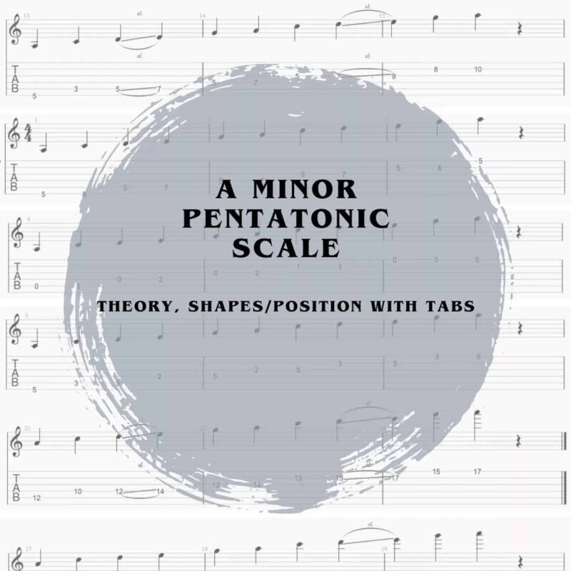 A Minor Pentatonic Scale - Theory , Shape / Positions with Tabs