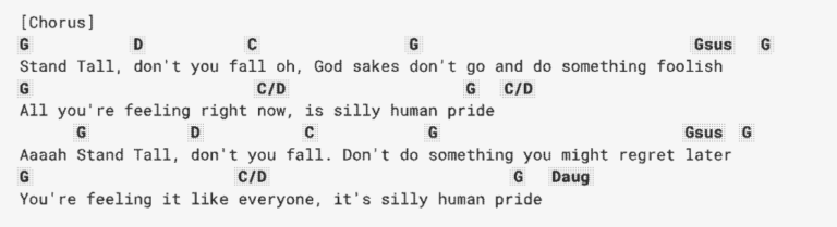 Songs with great chording - Stand tall by Burton Cummings