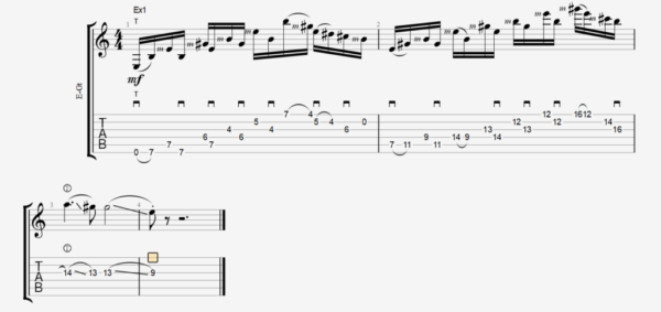 Hybrid Picking Exercise With Guitar Pro Tabs.