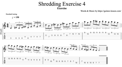 5 Guitar Shredding Exercises with Tabs