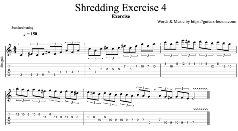 5 Guitar Shredding Exercises with Tabs