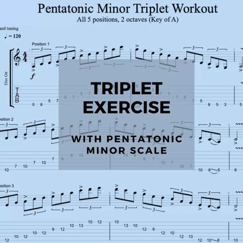 Guitar Triplets Exercise With Minor Pentatonic Scale