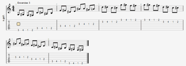First Guitar Lesson - 10 Fingering Pattern With Tabs