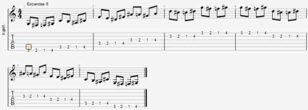 First Guitar Lesson - 10 Fingering Pattern With Tabs