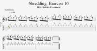 10 Shredding Exercise with Guitar Tab