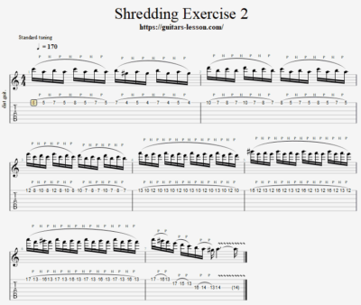 10 Shredding Exercise with Guitar Tab