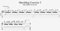 10 Shredding Exercise with Guitar Tab