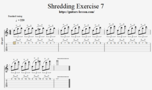 10 Shredding Exercise with Guitar Tab