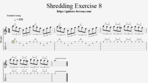 10 Shredding Exercise with Guitar Tab