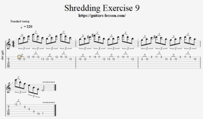 10 Shredding Exercise with Guitar Tab